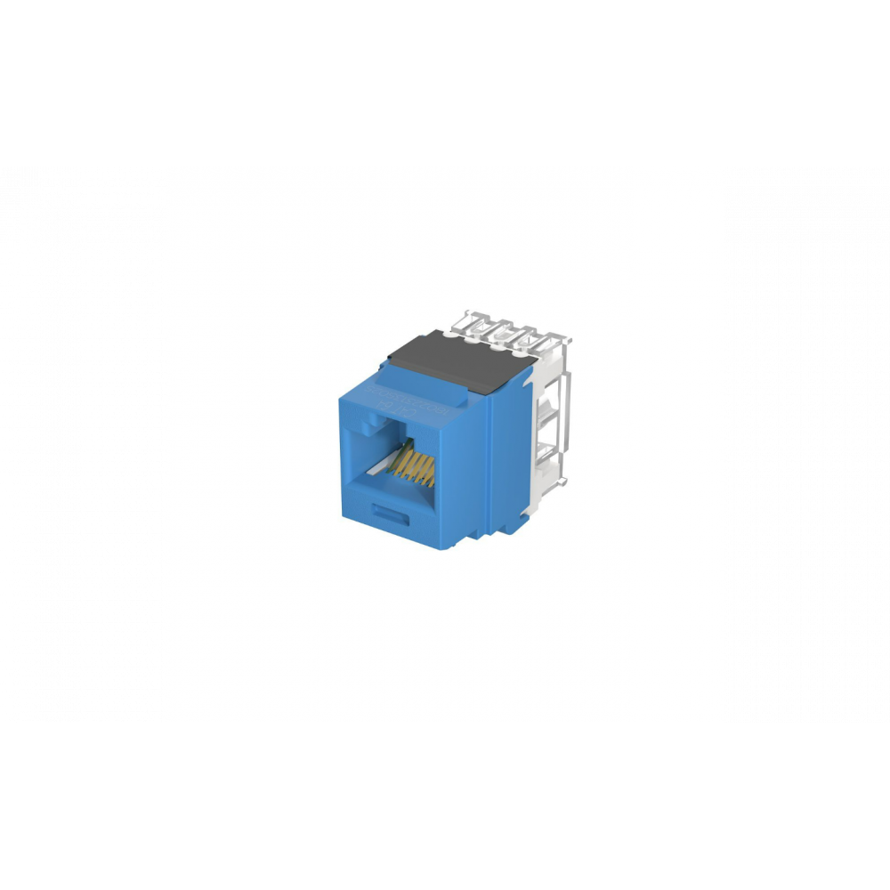 Category 6A UTP RJ45 Punchdown Keystone Jack Module, Blue.